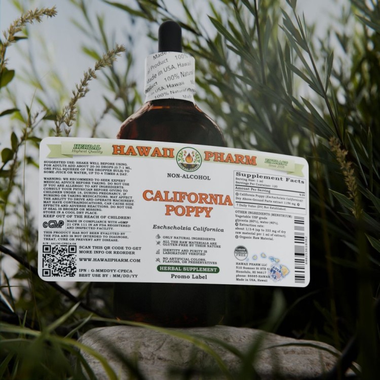California Poppy Alcohol-FREE Liquid Extract, Organic California Poppy ...