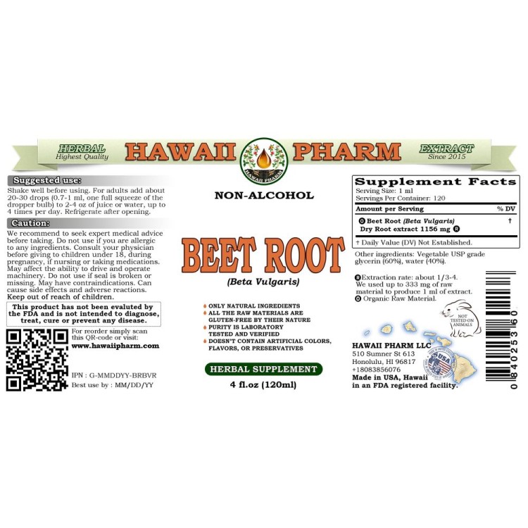 Beet Root (Beta Vulgaris) Tincture, Certified Organic Dried Root ...