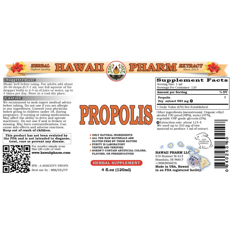 Propolis Liquid Extract, Raw Propolis Tincture