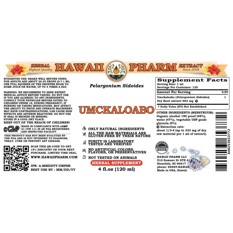 Umckaloabo Liquid Extract, Umckaloabo (Pelargonium Sidoides) Dried Root ...