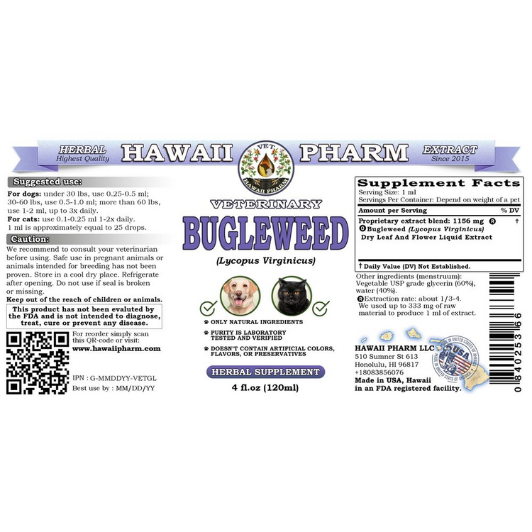 Bugleweed (Lycopus Virginicus) Certified Organic Dried Leaf and Flower ...