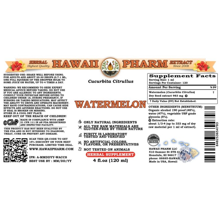 Watermelon Liquid Extract, Watermelon (Cucurbita Citrullus) Dried Seed ...